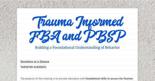 Trauma Informed FBA and PBSP