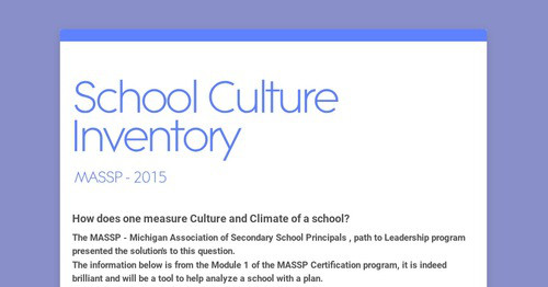 School Culture Inventory | Smore Newsletters