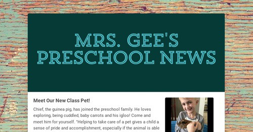 Mrs. Gee's Preschool News | Smore Newsletters