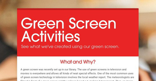 Green Screen Activities | Smore Newsletters