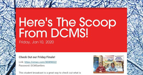 Here's The Scoop From DCMS! | Smore Newsletters