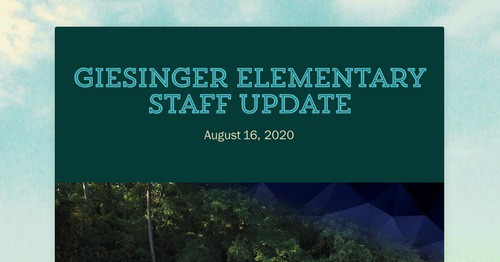 Giesinger Elementary Staff Update | Smore Newsletters