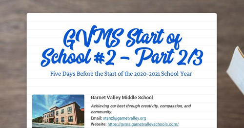 GVMS Start of School #2 - Part 2/3