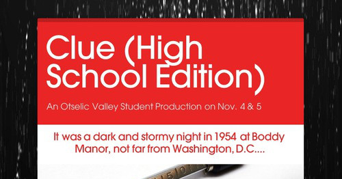 Clue (High School Edition) | Smore Newsletters