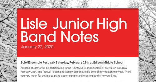 Lisle Junior High Band Notes | Smore Newsletters for Education