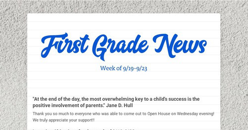First Grade News | Smore Newsletters for Education
