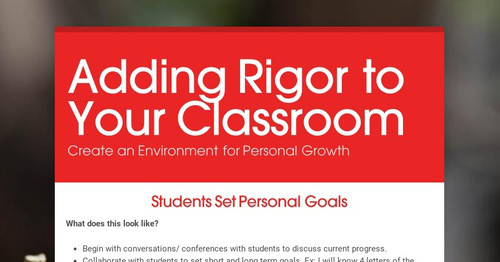 Adding Rigor to Your Classroom | Smore Newsletters