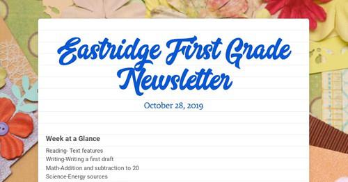 Eastridge First Grade Newsletter | Smore Newsletters