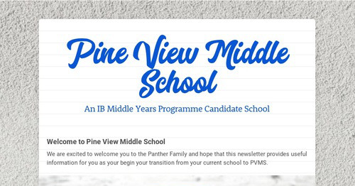 Pine View Middle School | Smore Newsletters for Education