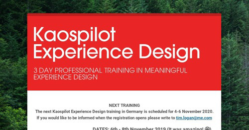Kaospilot Experience Design | Smore Newsletters