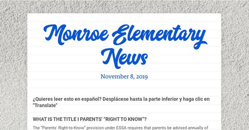 Monroe Elementary News | Smore Newsletters for Education