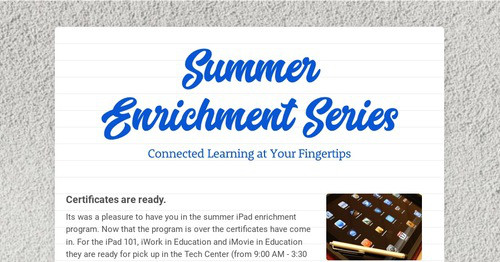 Summer Enrichment Series | Smore Newsletters