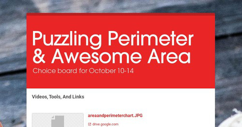 Puzzling Perimeter & Awesome Area | Smore Newsletters