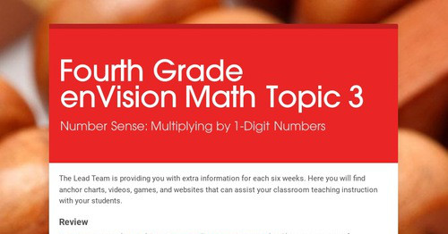 Fourth Grade enVision Math Topic 3 | Smore Newsletters