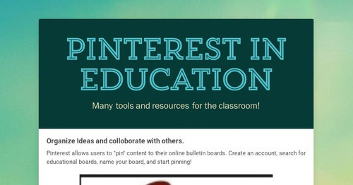 Pinterest in Education | Smore Newsletters