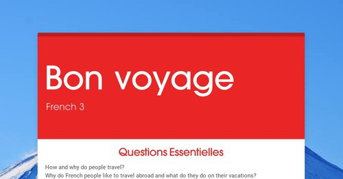 Bon voyage | Smore Newsletters for Education