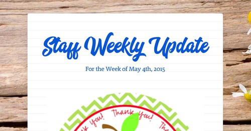Staff Weekly Update | Smore Newsletters