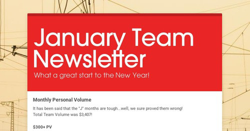 January Team Newsletter | Smore Newsletters