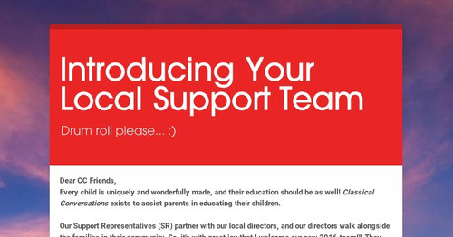 Introducing Your Local Support Team | Smore Newsletters