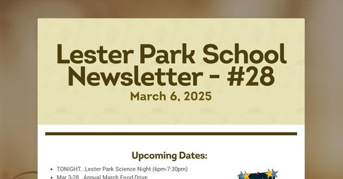 Lester Park School Newsletter - #28