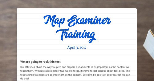 Map Examiner Training | Smore Newsletters
