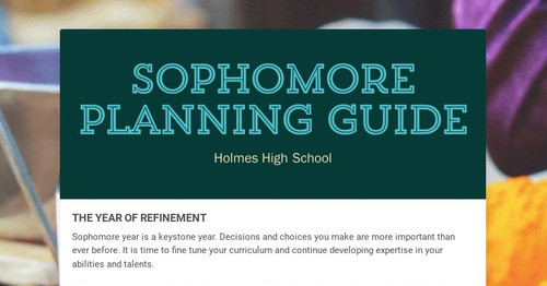 Sophomore Planning Guide | Smore Newsletters