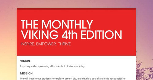 THE MONTHLY VIKING 4th EDITION | Smore Newsletters