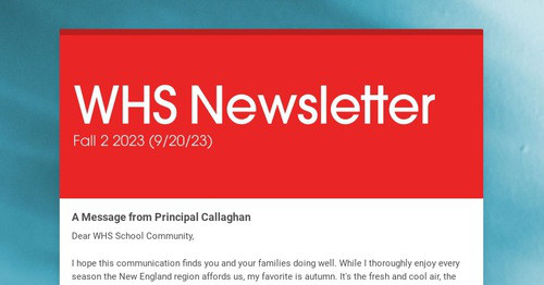 WHS Newsletter