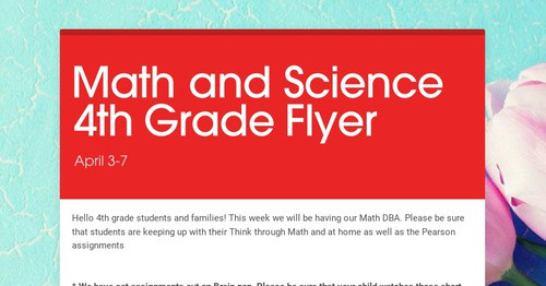 Math and Science 4th Grade Flyer | Smore Newsletters