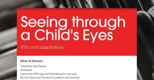 Seeing through a Child's Eyes | Smore Newsletters