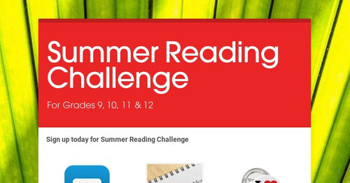 Summer Reading Challenge | Smore Newsletters for Education