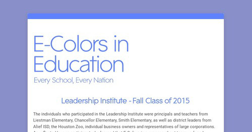 E-Colors in Education | Smore Newsletters