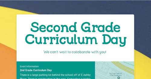 Second Grade Curriculum Day | Smore Newsletters