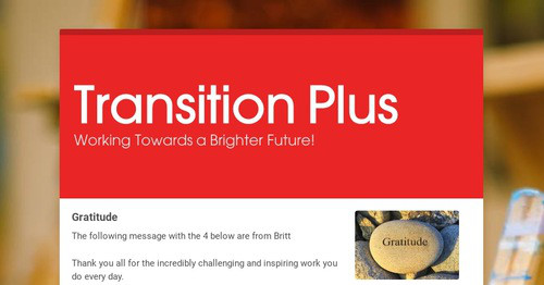Transition Plus | Smore Newsletters for Education