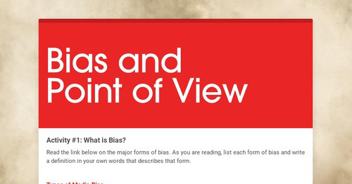 Bias and Point of View | Smore Newsletters