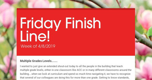 Friday Finish Line! | Smore Newsletters