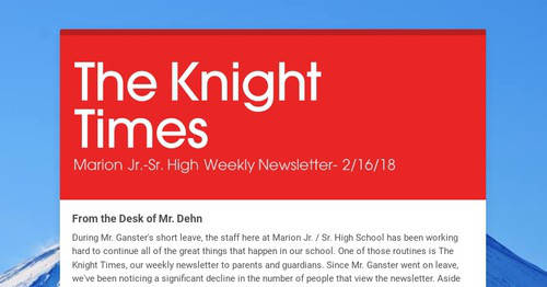 The Knight Times | Smore Newsletters for Education