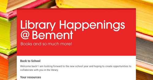 Library Happenings @ Bement