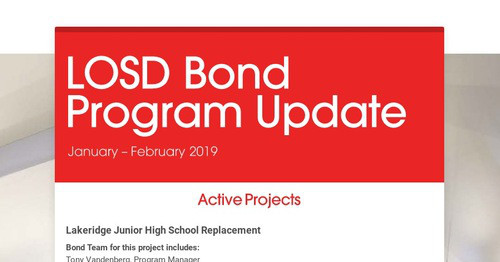 LOSD Bond Program Update
