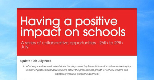 Having a positive impact on schools