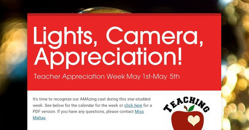 Lights, Camera, Appreciation! | Smore Newsletters