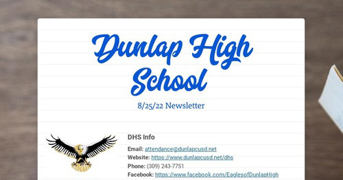 Dunlap High School | Smore Newsletters