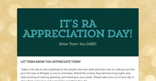 It's RA Appreciation Day! | Smore Newsletters