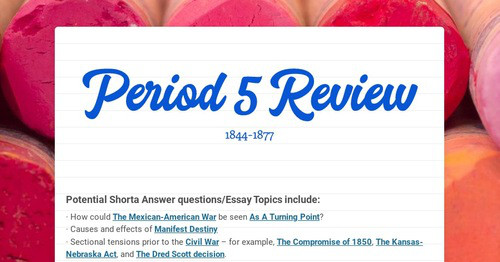 Period 5 Review | Smore Newsletters