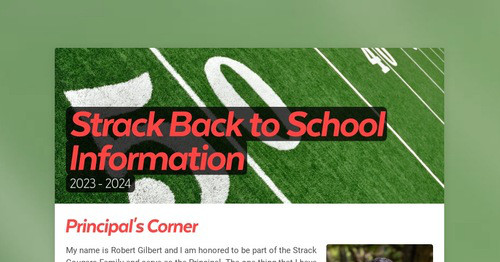 Strack Back to School Information | Smore Newsletters for Education