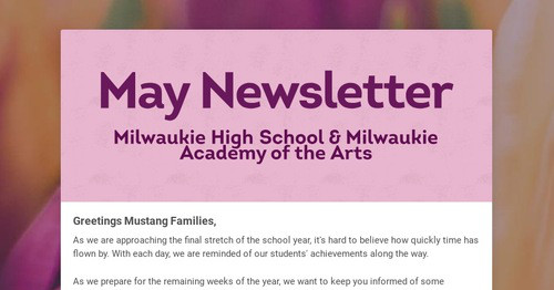 May Newsletter | Smore Newsletters for Education
