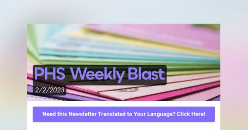 PHS Weekly Blast | Smore Newsletters for Business