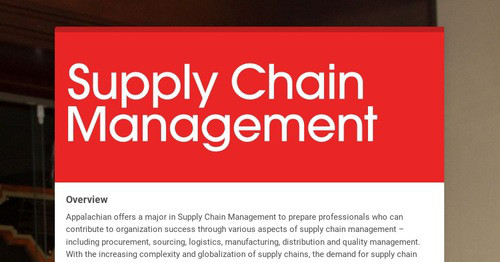 Supply Chain Management | Smore Newsletters