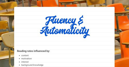 Fluency & Automaticity | Smore Newsletters