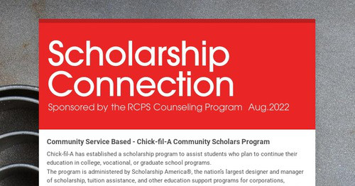 Scholarship Connection | Smore Newsletters for Education